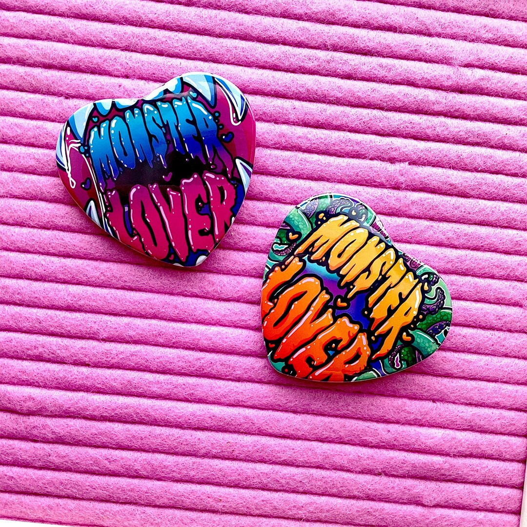 Monster Lover Buttons - Etsy