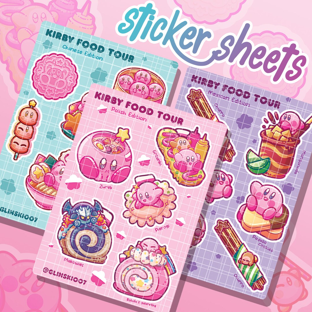 Kirby Food Tour Sticker Sheets - Etsy