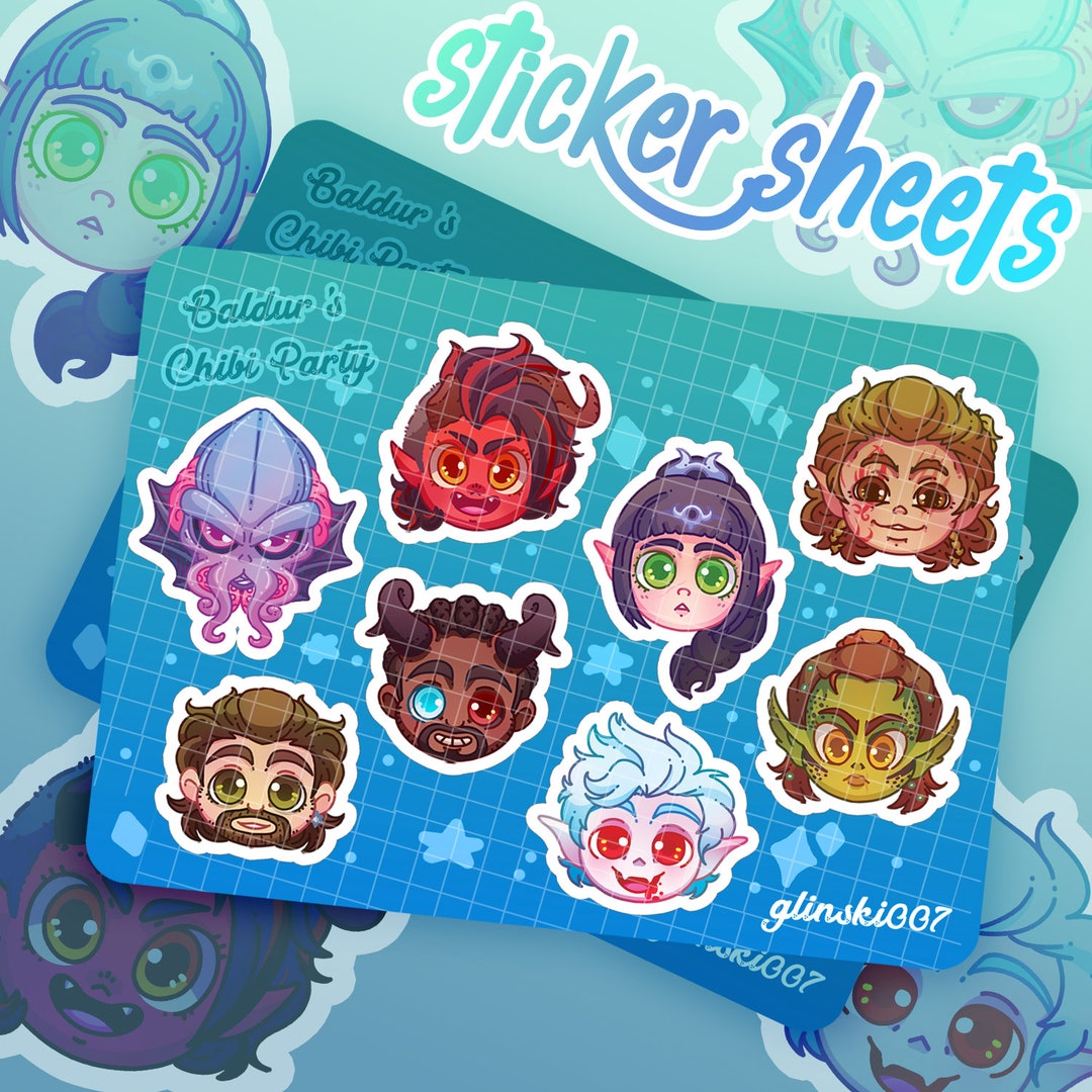 BG3 Chibi Sticker Sheet - Etsy