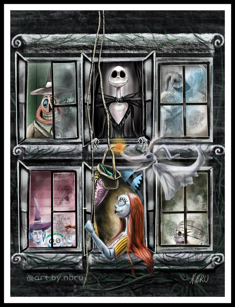 Nightmare Before Christmas Art Print Six Fan Arts | Etsy