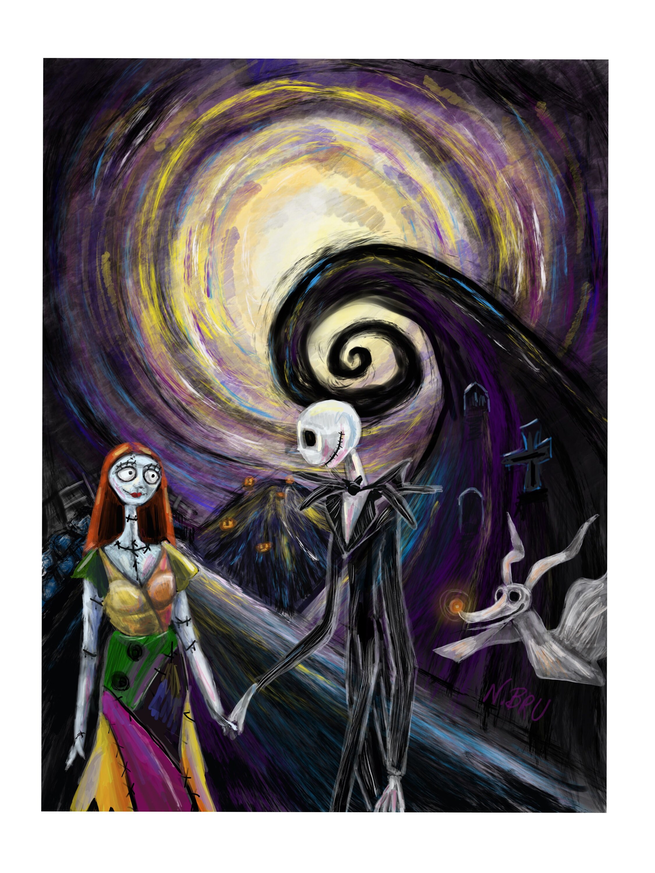 Nightmare Before Christmas art print - Etsy 日本