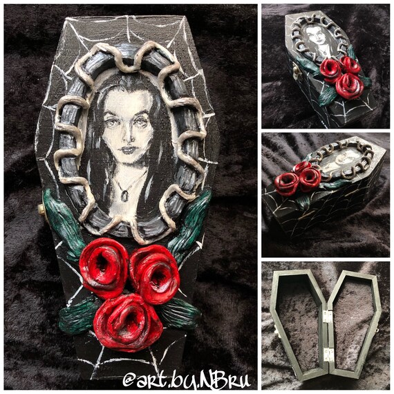 Classic Morticia Addams Hand Sculpted and Painted Wooden | Etsy