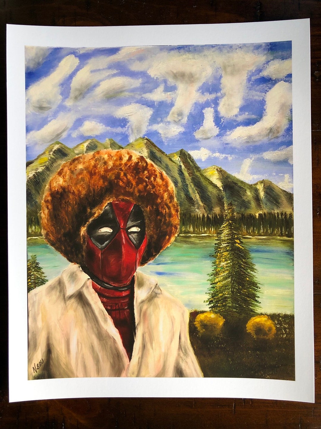 Deadpool as Bob Ross - High Quality Print - Etsy