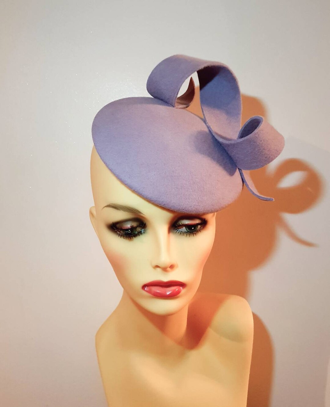 Lilac Felt Button Hat Fascinator With Twirl - Etsy