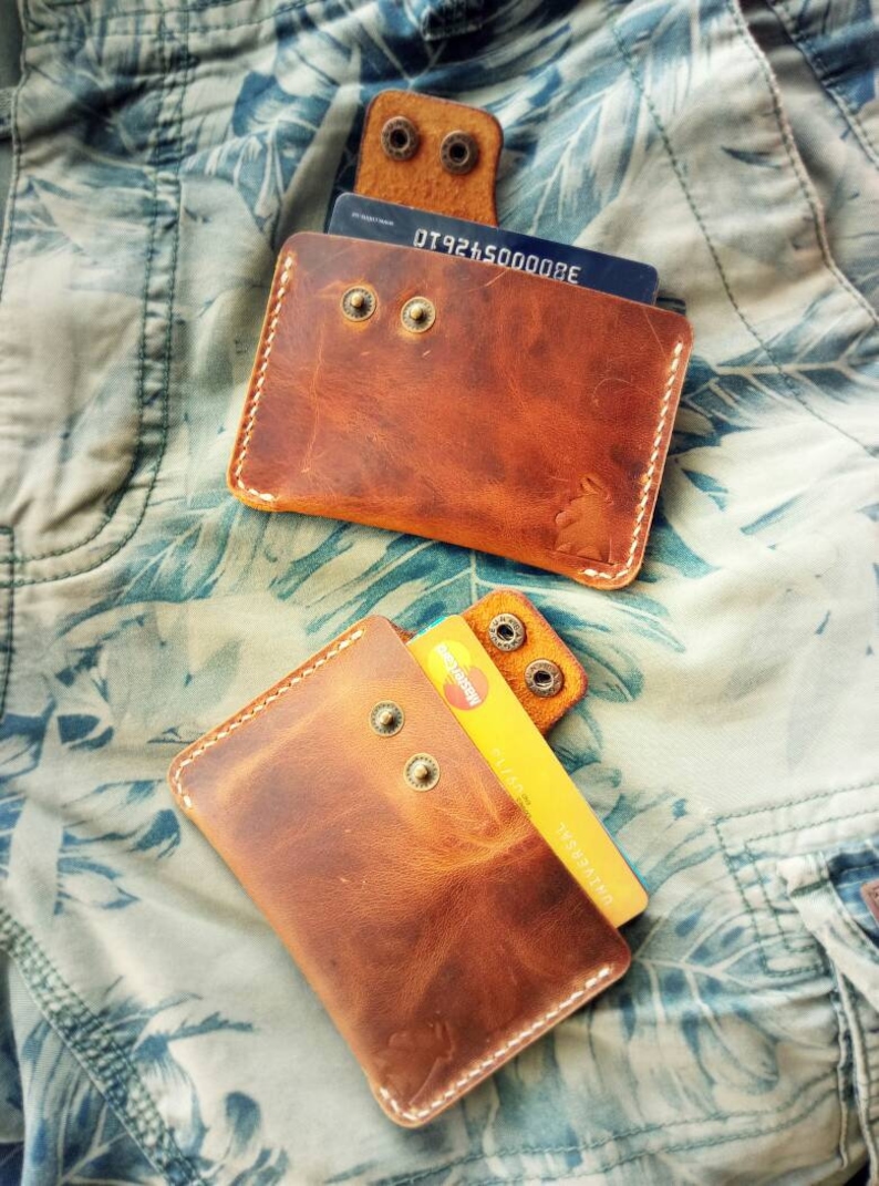 Leather Slim and Simple Card Holder Minimalist Compact - Etsy