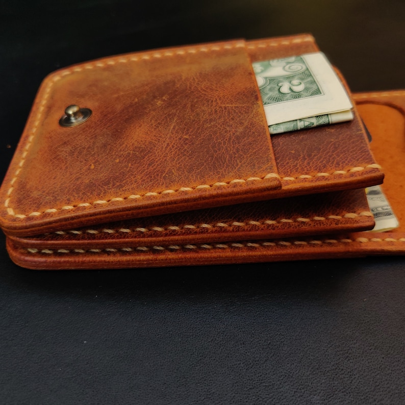 Leather Vertical Minimalist Bifold EDC Wallet - Etsy