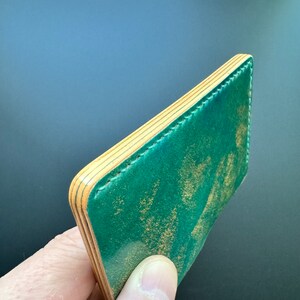 Rocado Shell Cordovan Leather Card Holder: Turquoise Marbled Mini ...
