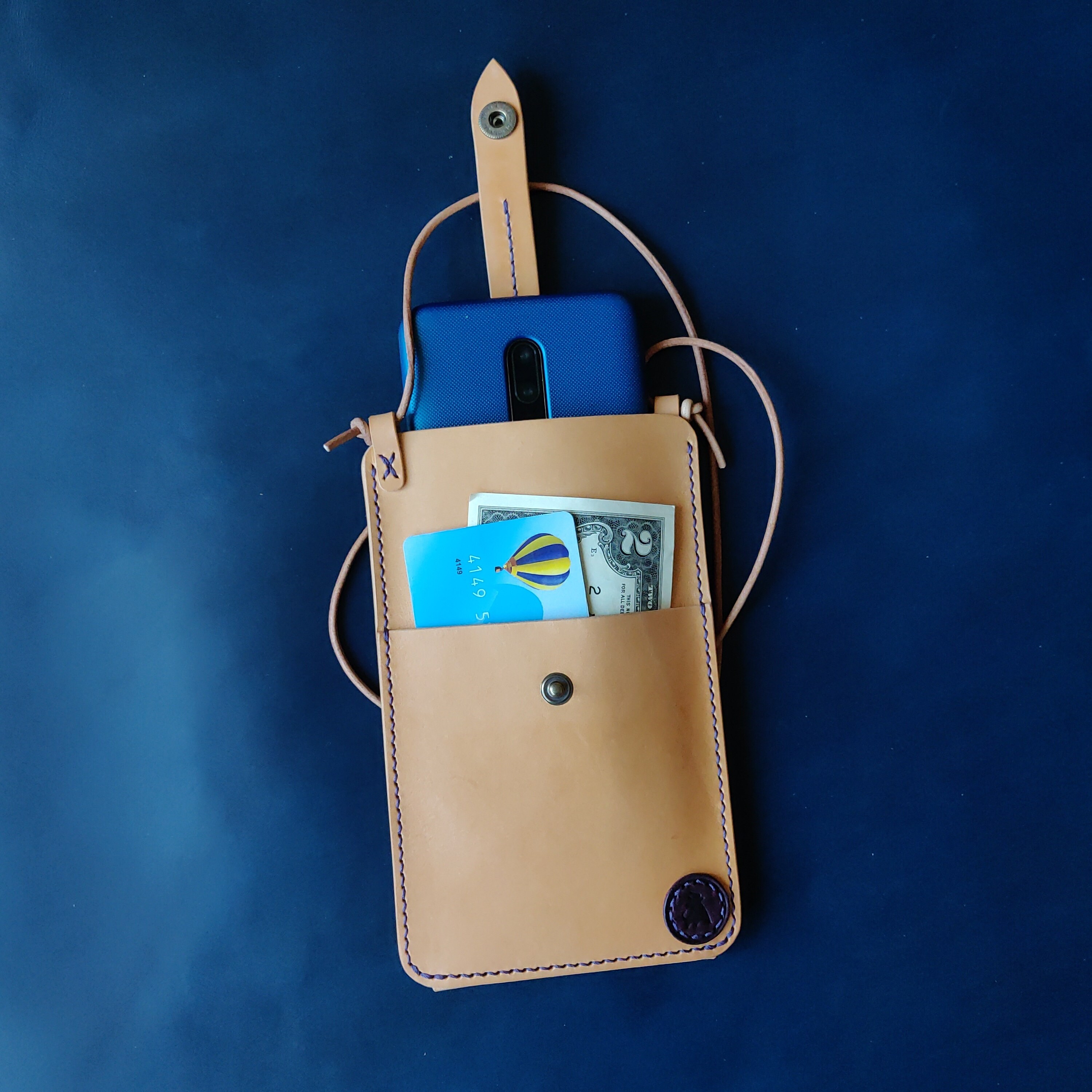 Handmade Leather Crossbody Phone Bag: Slim Shoulder Bag - Etsy