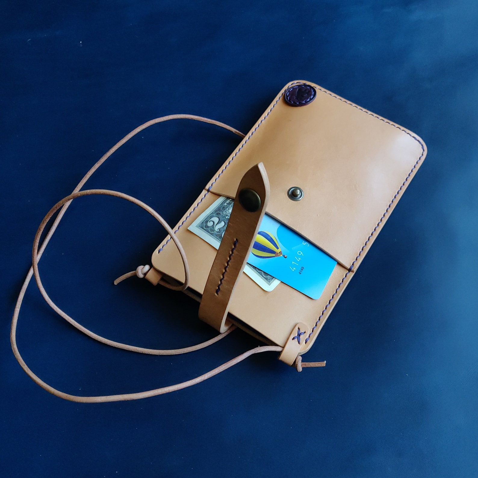 Handmade Leather Crossbody Phone Bag: Slim Shoulder Bag - Etsy
