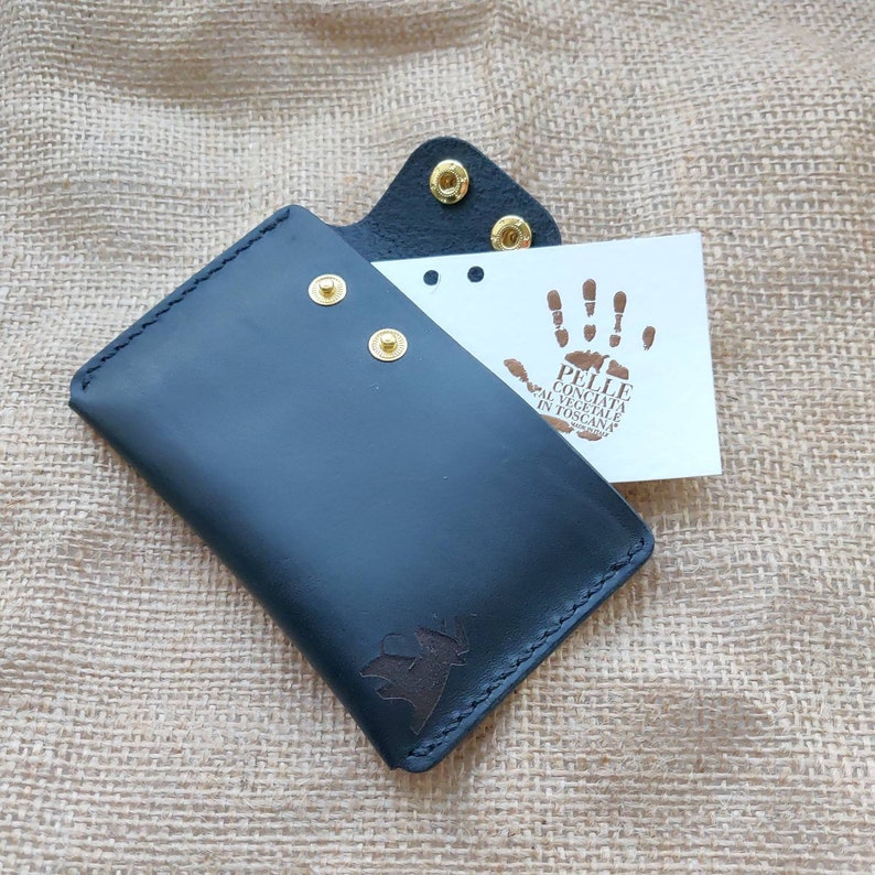 Leather Slim and Simple Card Holder Minimalist Compact | Etsy