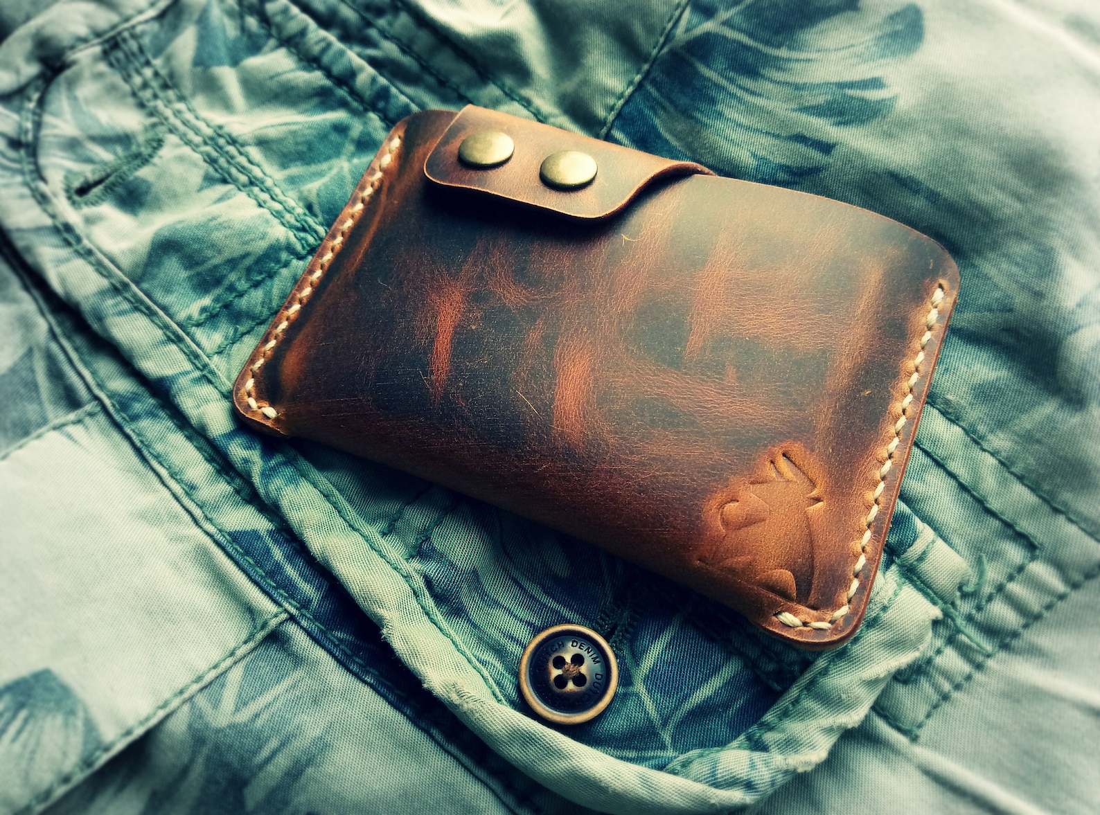 Leather Slim and Simple Card Holder Minimalist Compact | Etsy