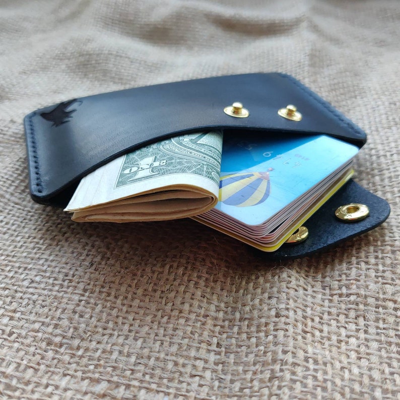 Leather Slim and Simple Card Holder Minimalist Compact | Etsy