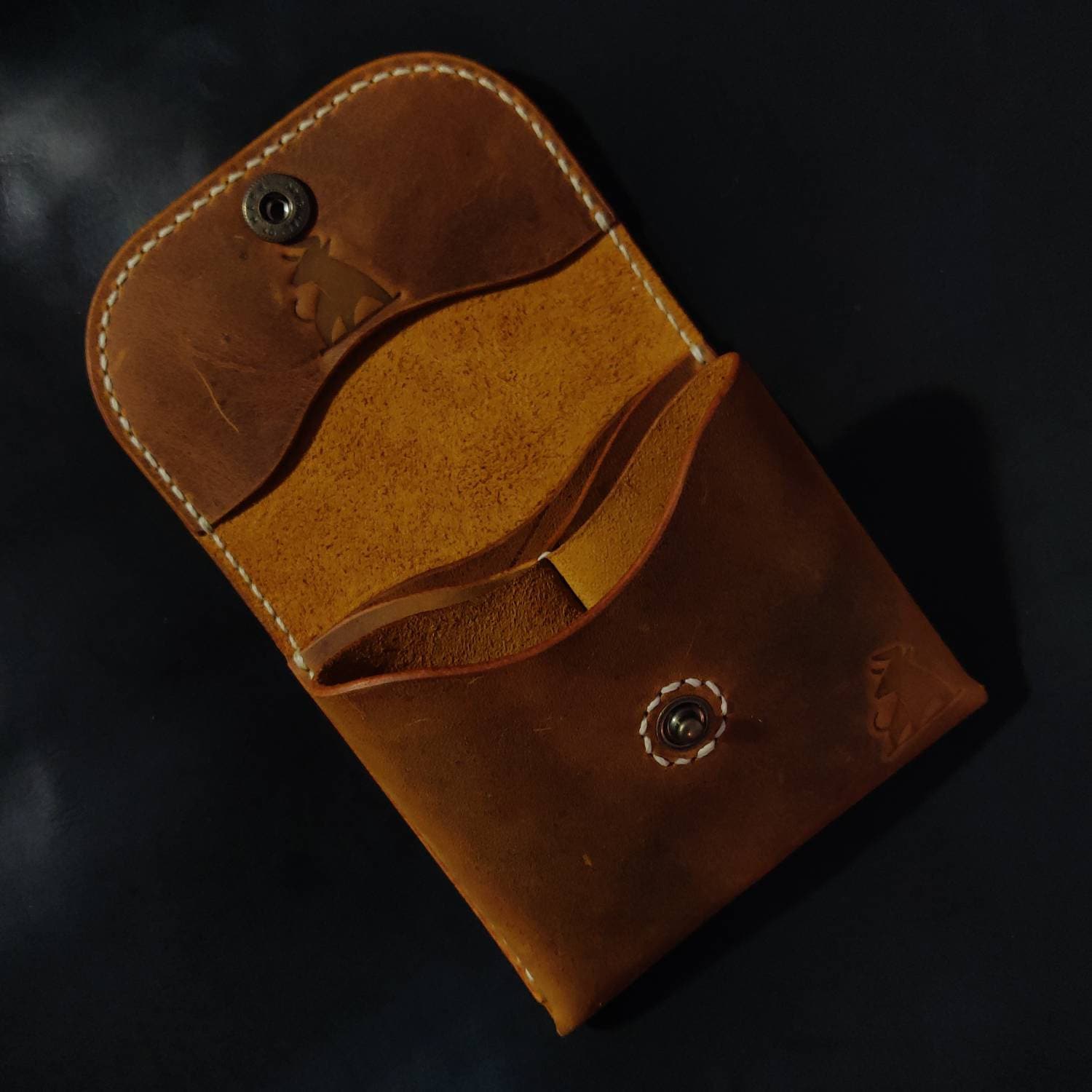 Leather Origami Wallet Minimalist Pocket Wallet Coin Purse | Etsy