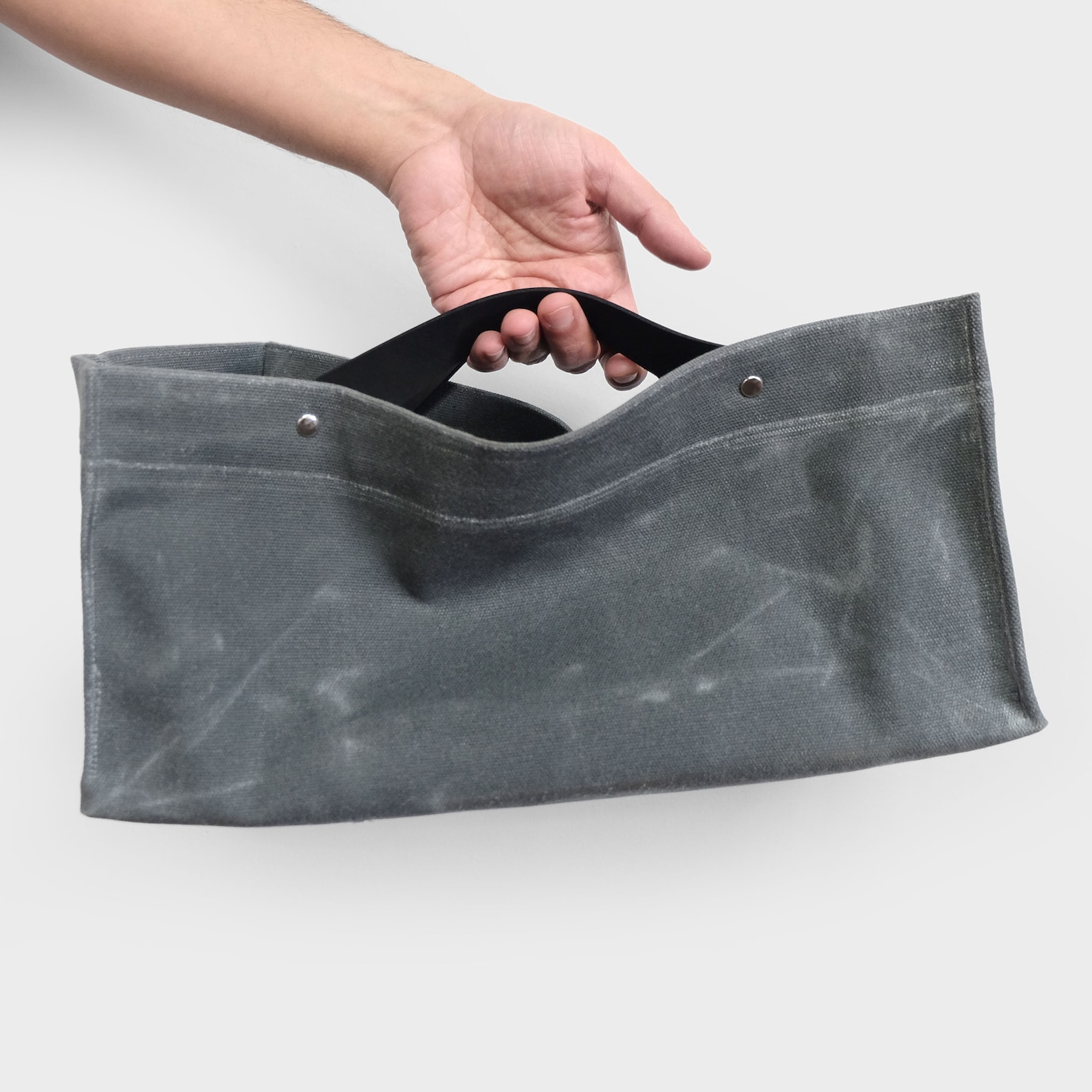 Grey Toolbox Knitting Project Bag Waxed Canvas Bag Knitting - Etsy