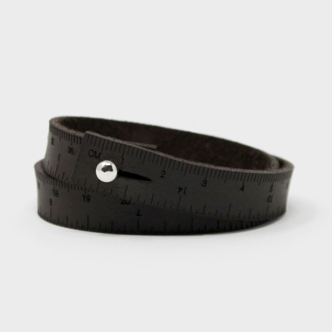 WRIST RULER Dark Brown| Tape Measure Bracelet | Leather Cuff | Leather ...