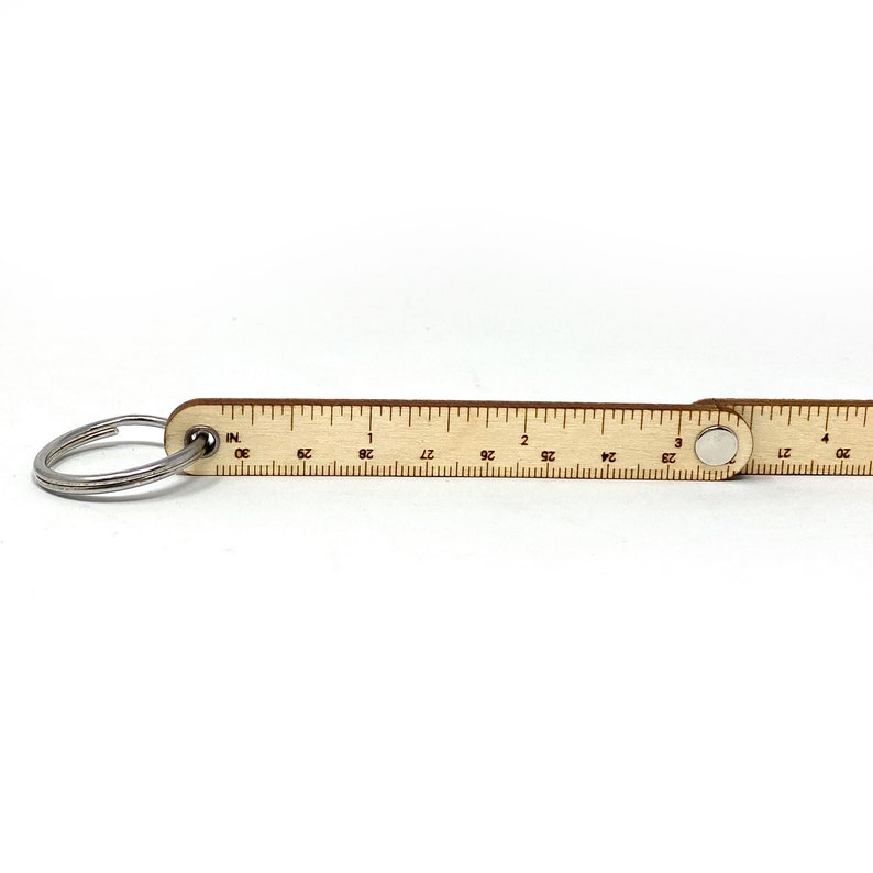 Wood Zigzag Ruler Keychain: Portable 12-inch Ruler. Custom Engraving ...