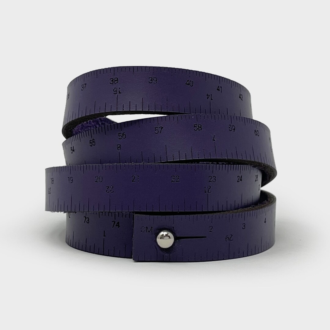 36" WRIST RULER Plum | Tape Measure Bracelet | Leather Cuff | Ruler ...