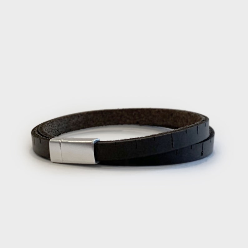 THIN LINE Wrist Ruler Black Tape Measure Bracelet Leather - Etsy