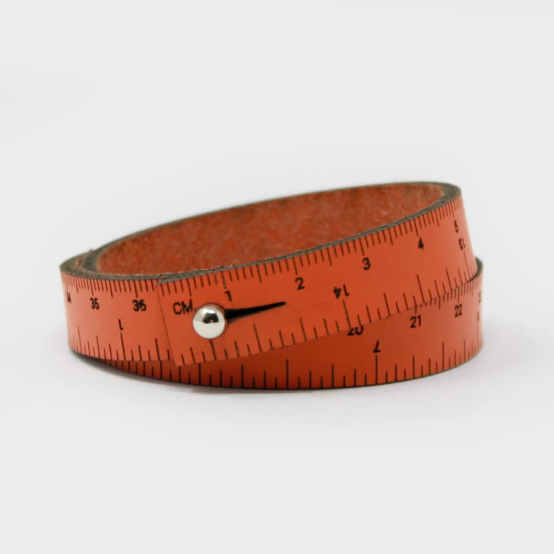 WRIST RULER Orange | Tape Measure Bracelet | Leather Cuff | Leather ...