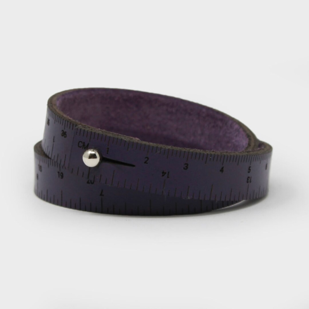 Plum Leather Wrist Ruler Bracelet: Tape Measure Cuff - Etsy