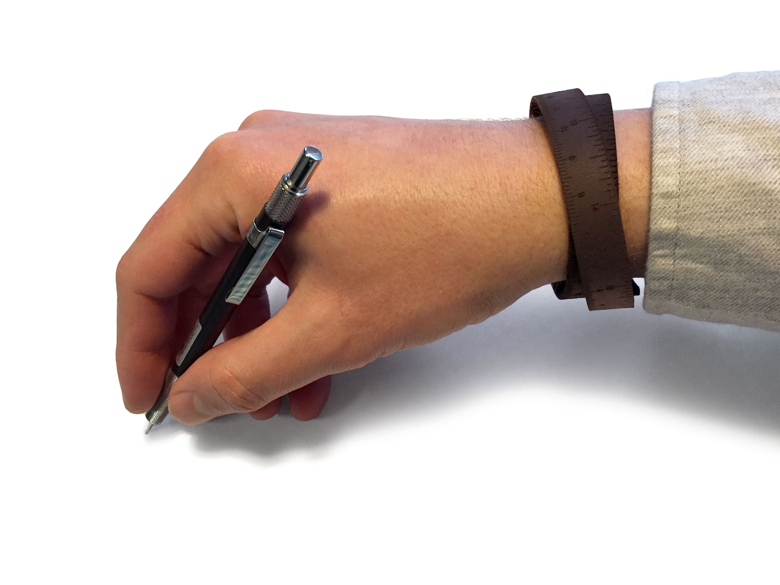 WRIST RULER Silver Tape Measure Bracelet Leather Cuff | Etsy