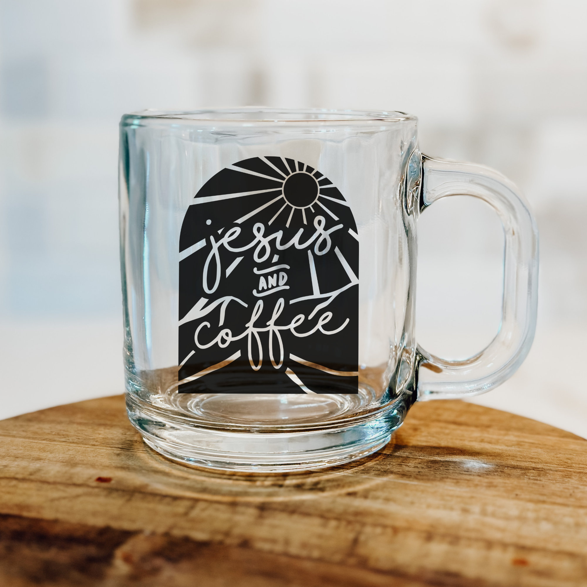Jesús y el café SVG / Taza cristiana SVG Copa de cristal - Etsy México