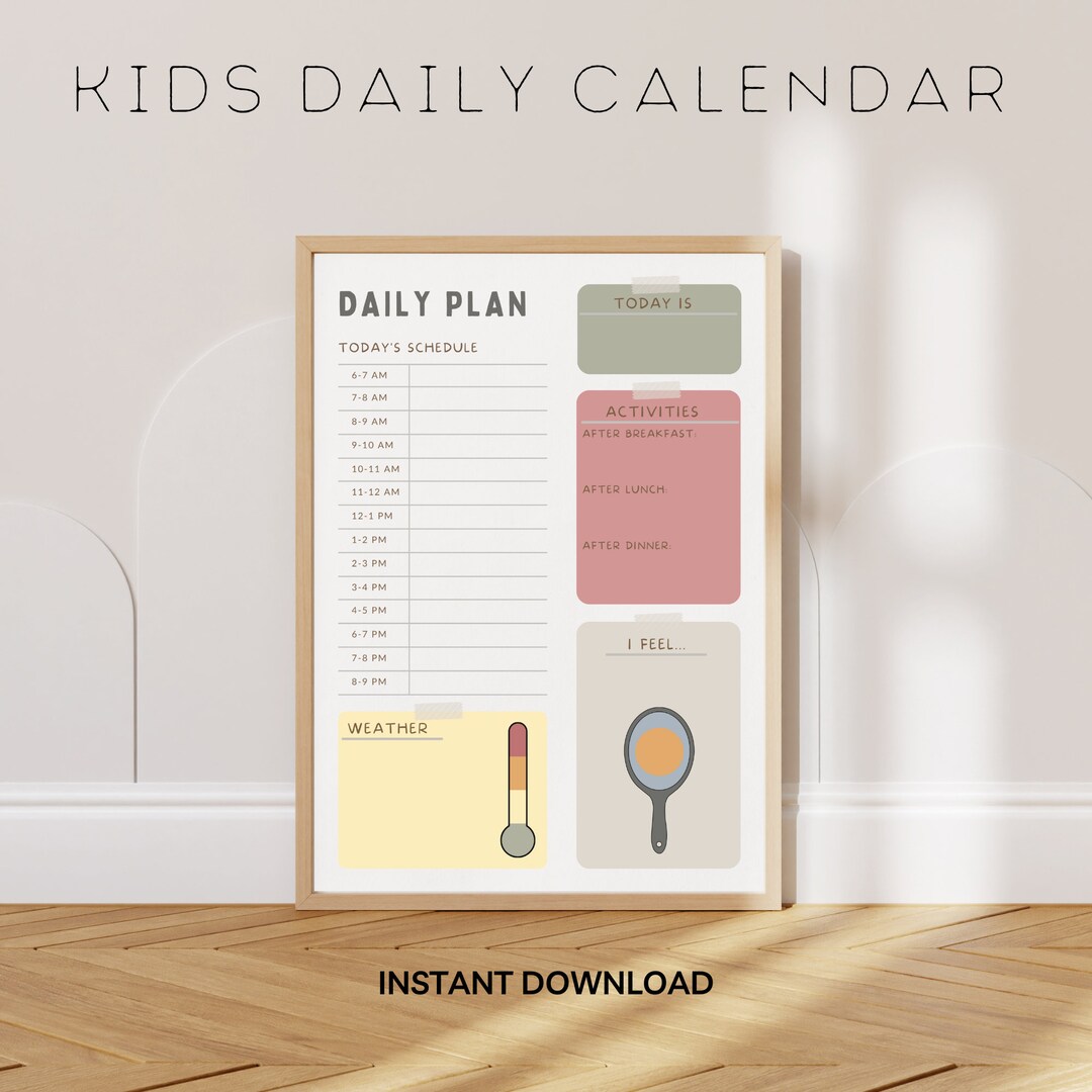 Kids Daily Calendar PDF | Morning Board, Kids Printable Calendar ...