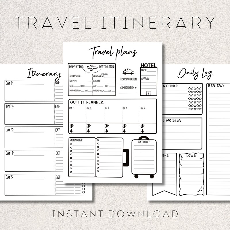 Travel Log Book - Etsy