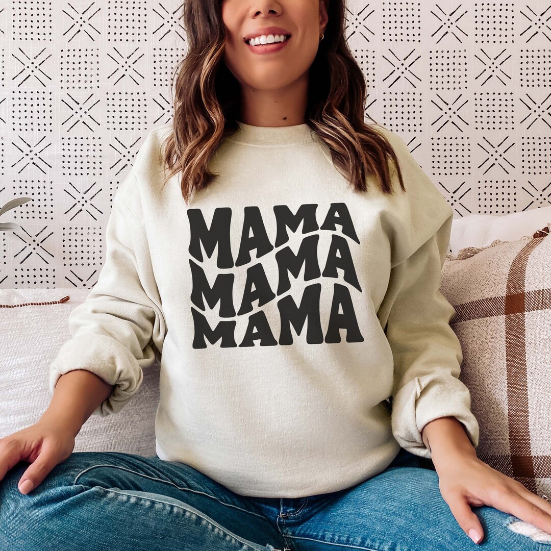 Mama Wavy Text SVG | Gifts for Her, Mama T-shirt, Retro Mom Svg, Mama ...