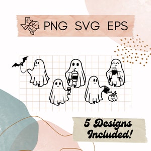 Happy Ghost Bundle Ghost SVG Ghost Face Minimalist - Etsy