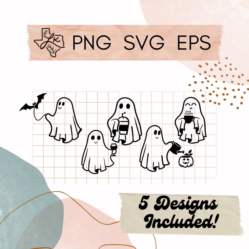 Happy Ghost Bundle Ghost SVG Ghost Face Minimalist - Etsy