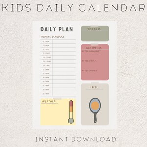 Kids Daily Calendar PDF | Morning Board, Kids Printable Calendar ...