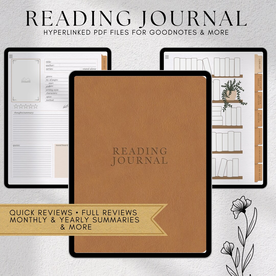 The Reading Journal | Digital Book Journal, Book Planner, Reading ...