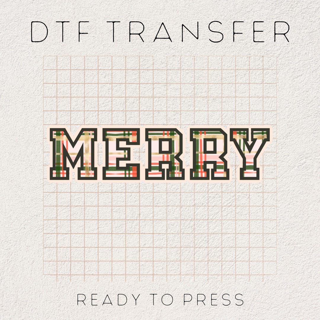 Merry Plaid DTF Transfer | Christmas Screen Print Transfers, Plaid ...