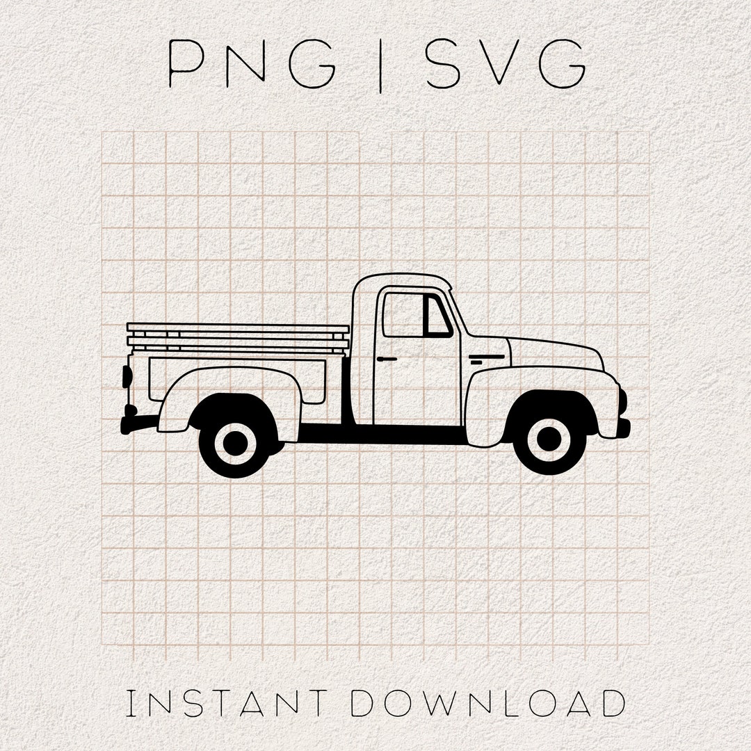 Vintage Truck SVG | Old Chevy Svg, Vintage Truck Clip Art, Truck Doodle ...