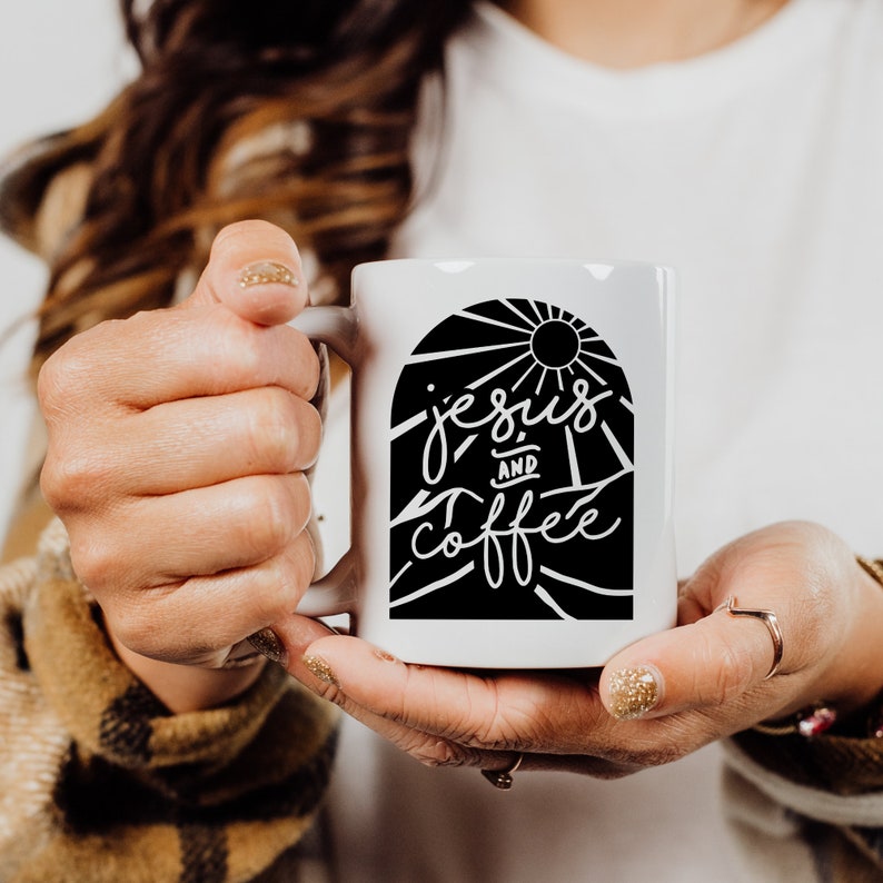 Jesus and Coffee SVG | Christian Mug SVG, Christian Glass Cup ...