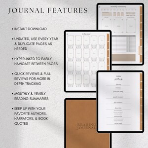 The Reading Journal | Digital Book Journal, Book Planner, Reading ...