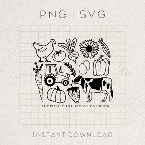 Support Your Local Farmers SVG | Farmers Market Svg, Farm Doodles, Farm ...