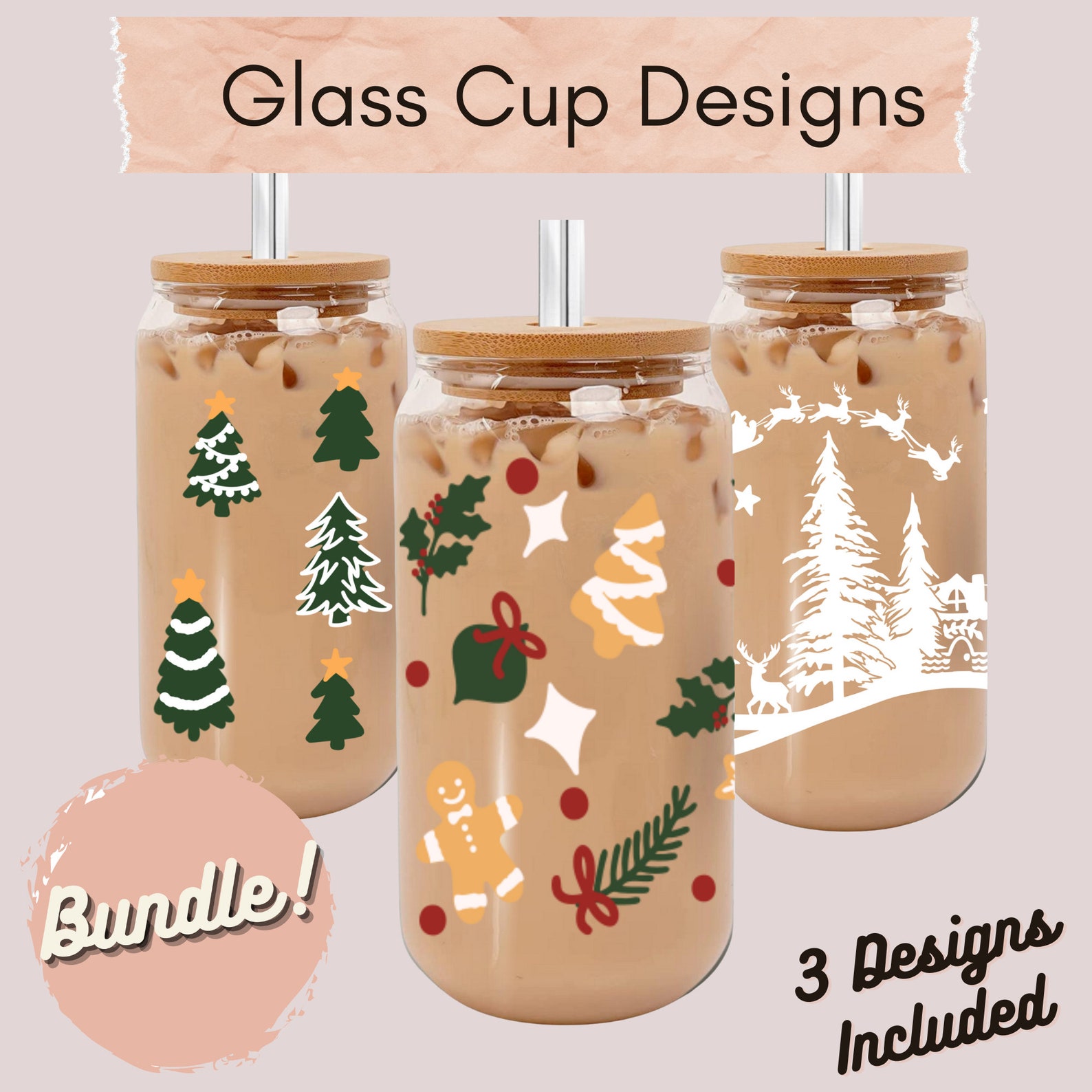 Christmas Cup Bundle PNG Christmas Cup Beer Glass Can - Etsy