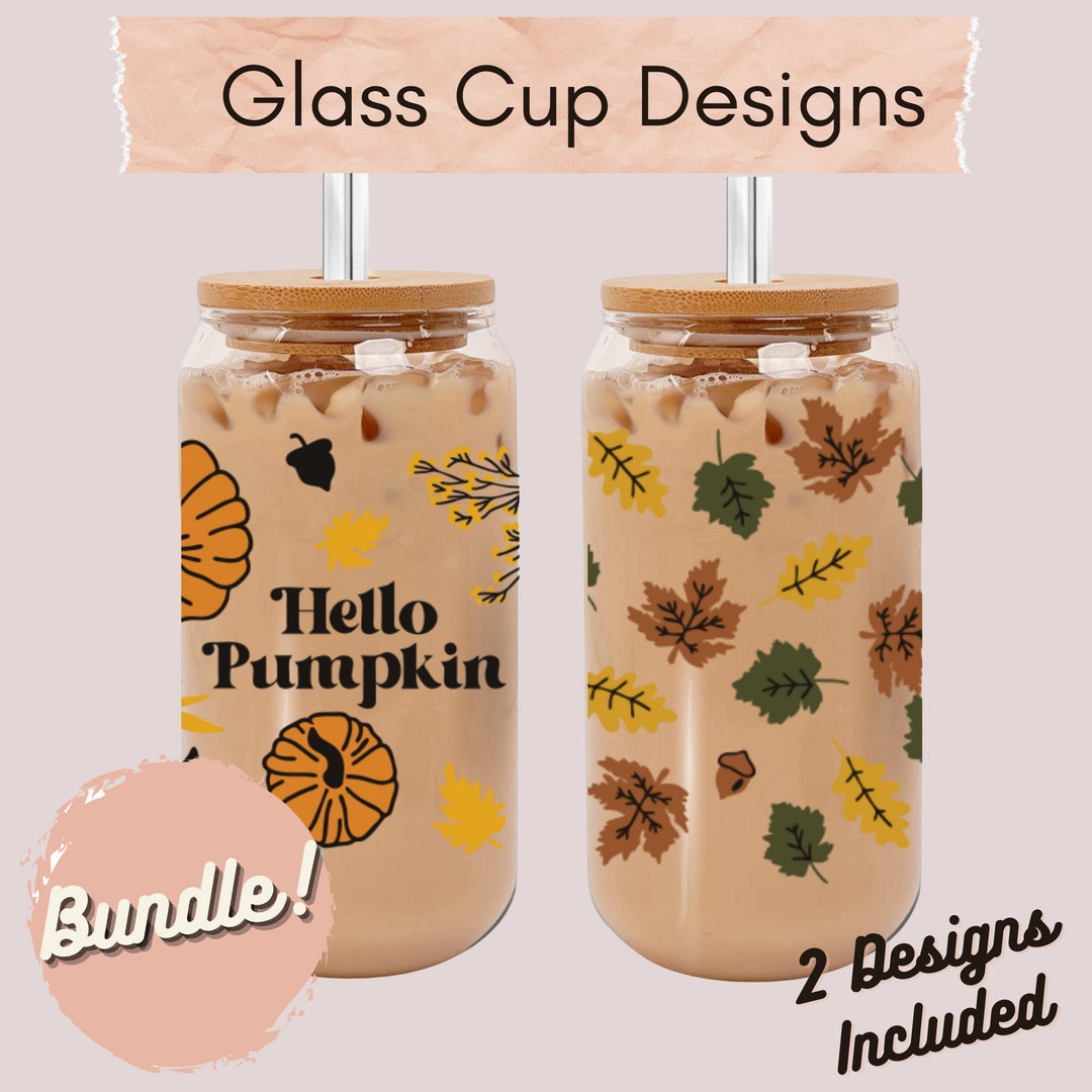 Fall Glass Cup SVG Bundle | Hello Pumpkin Cup, Halloween Cup, Pumpkin ...