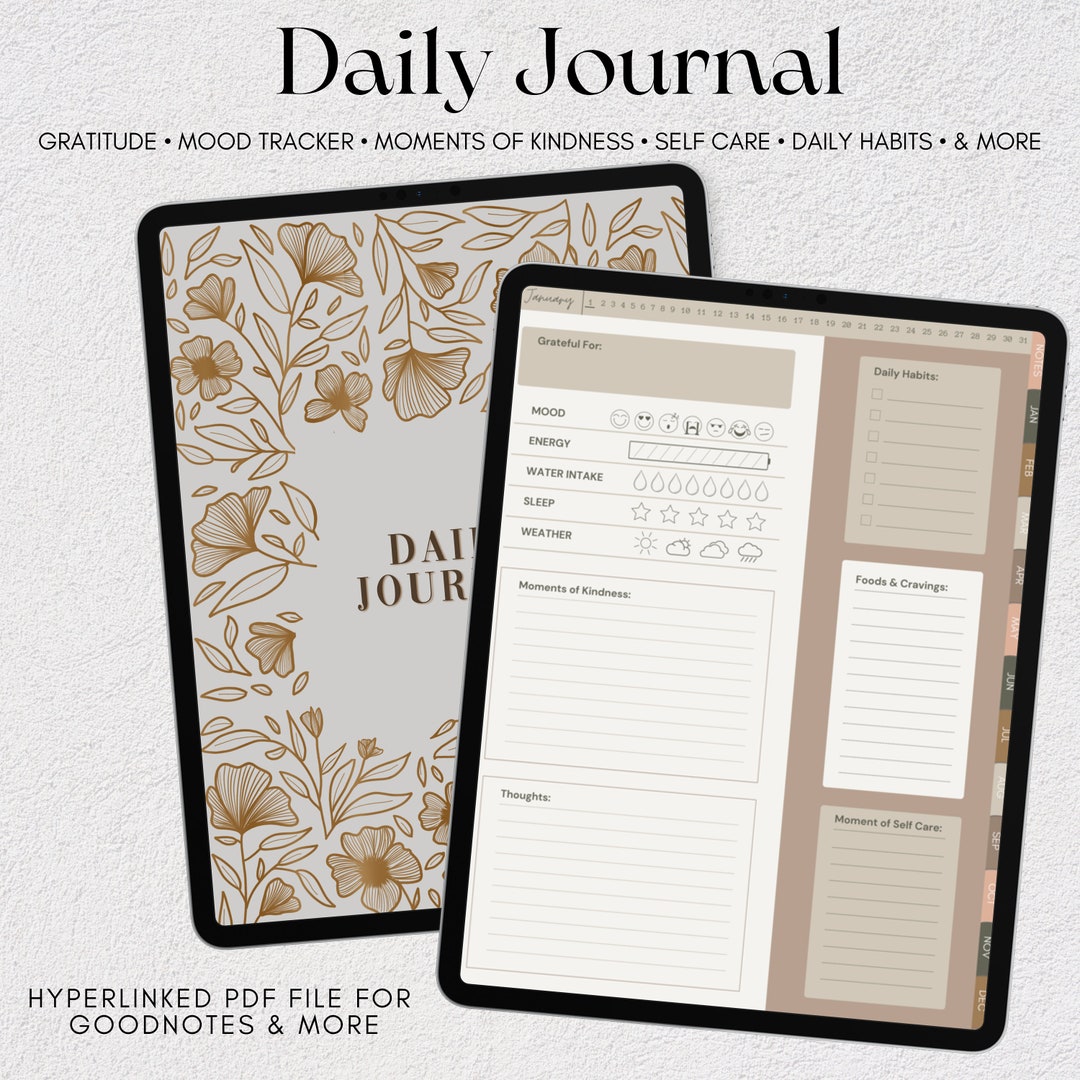 Daily Kindness Journal | Digital Planner, Kindness Journal, Self Care ...