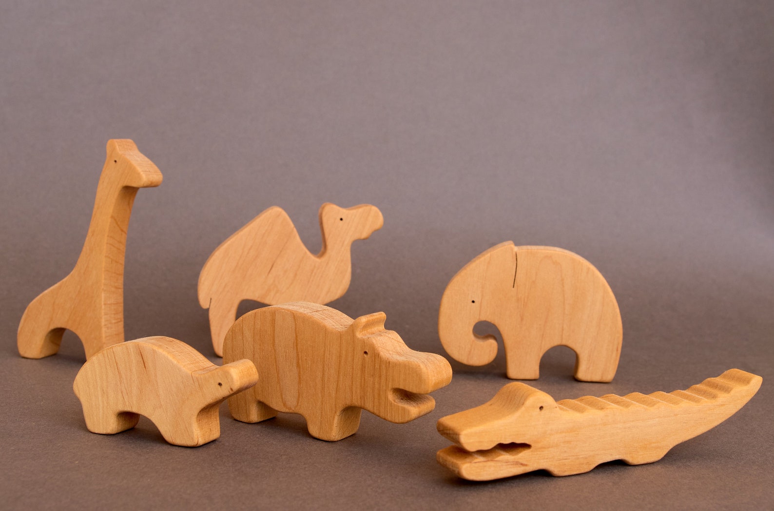 Wooden set of Zoo animals Wooden toys Organic toys for baby | Etsy