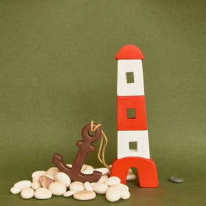 Wooden Marine Boat Lighthouse Figurines Sea Animals Toys - Etsy
