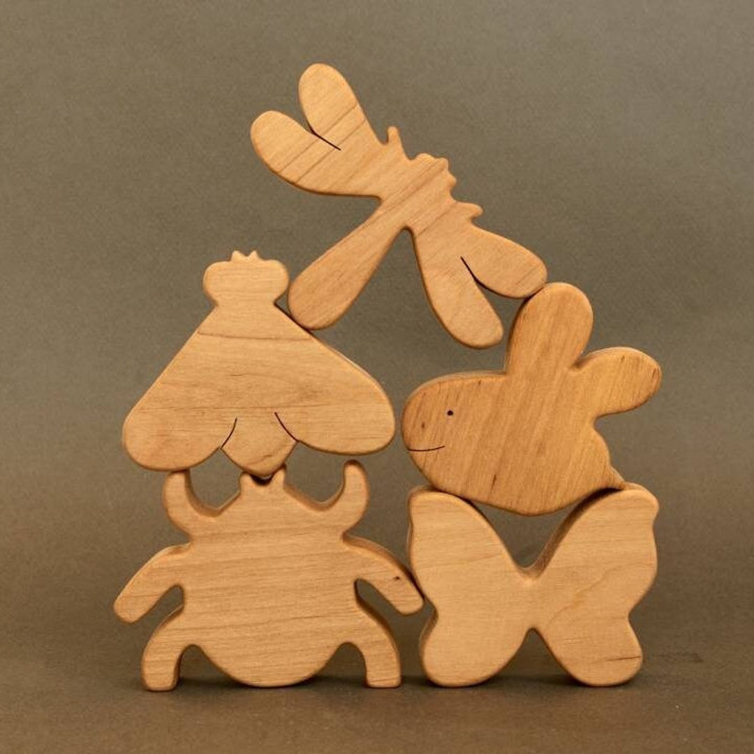 Pretend Plays Educational Wooden Insects Animals Figurines Baby - Etsy