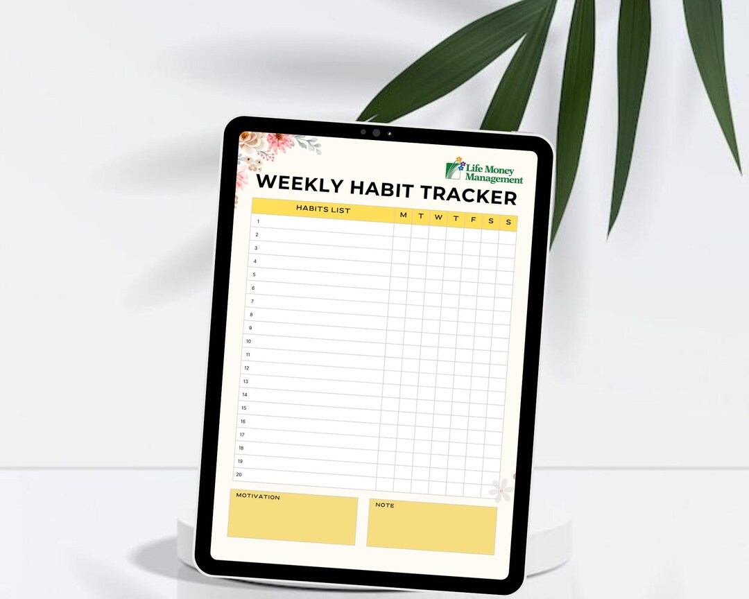 Weekly Habit Tracker Planner, Custom Daily Organizer for Goal Setting ...