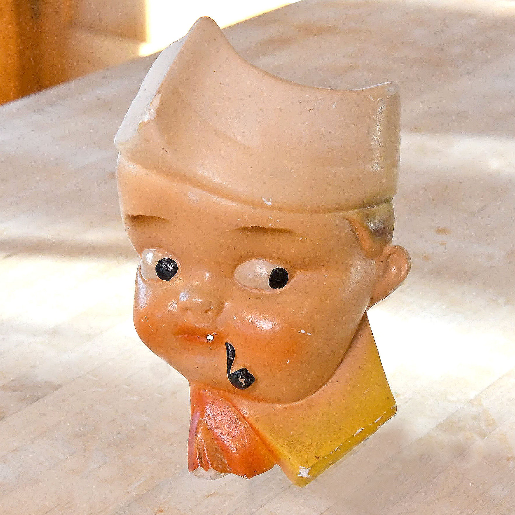 Vintage Chalkware Soilder Boy With Pipe Kitchen Wall Mount String ...