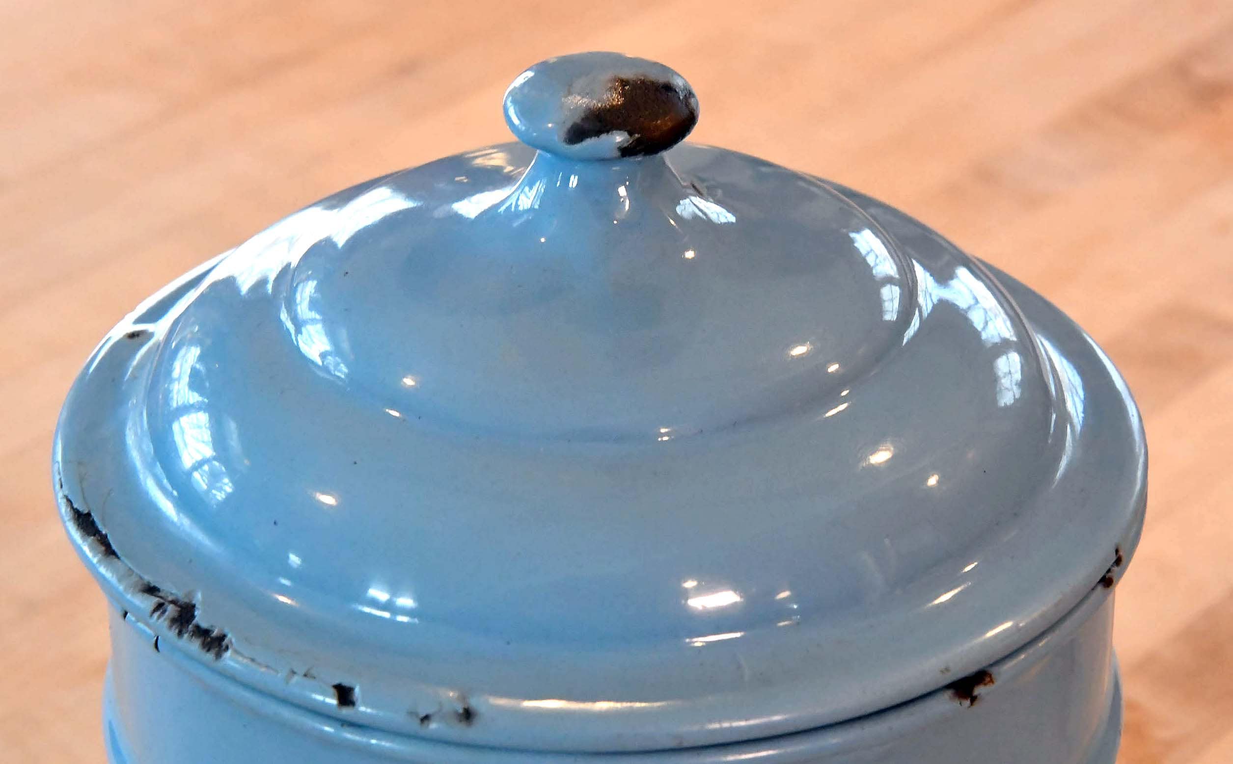 Vintage European Enamelware Sultanas "raisins" Container With Lid in ...