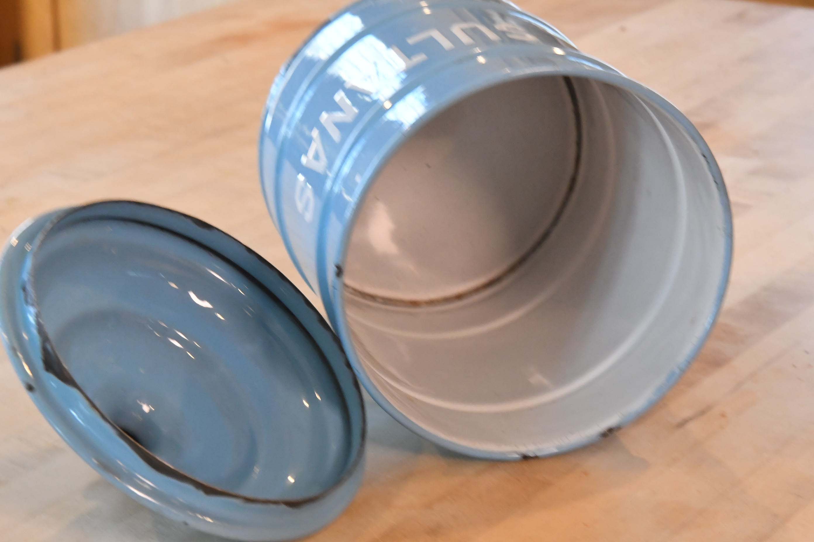 Vintage European Enamelware Sultanas "raisins" Container With Lid in ...