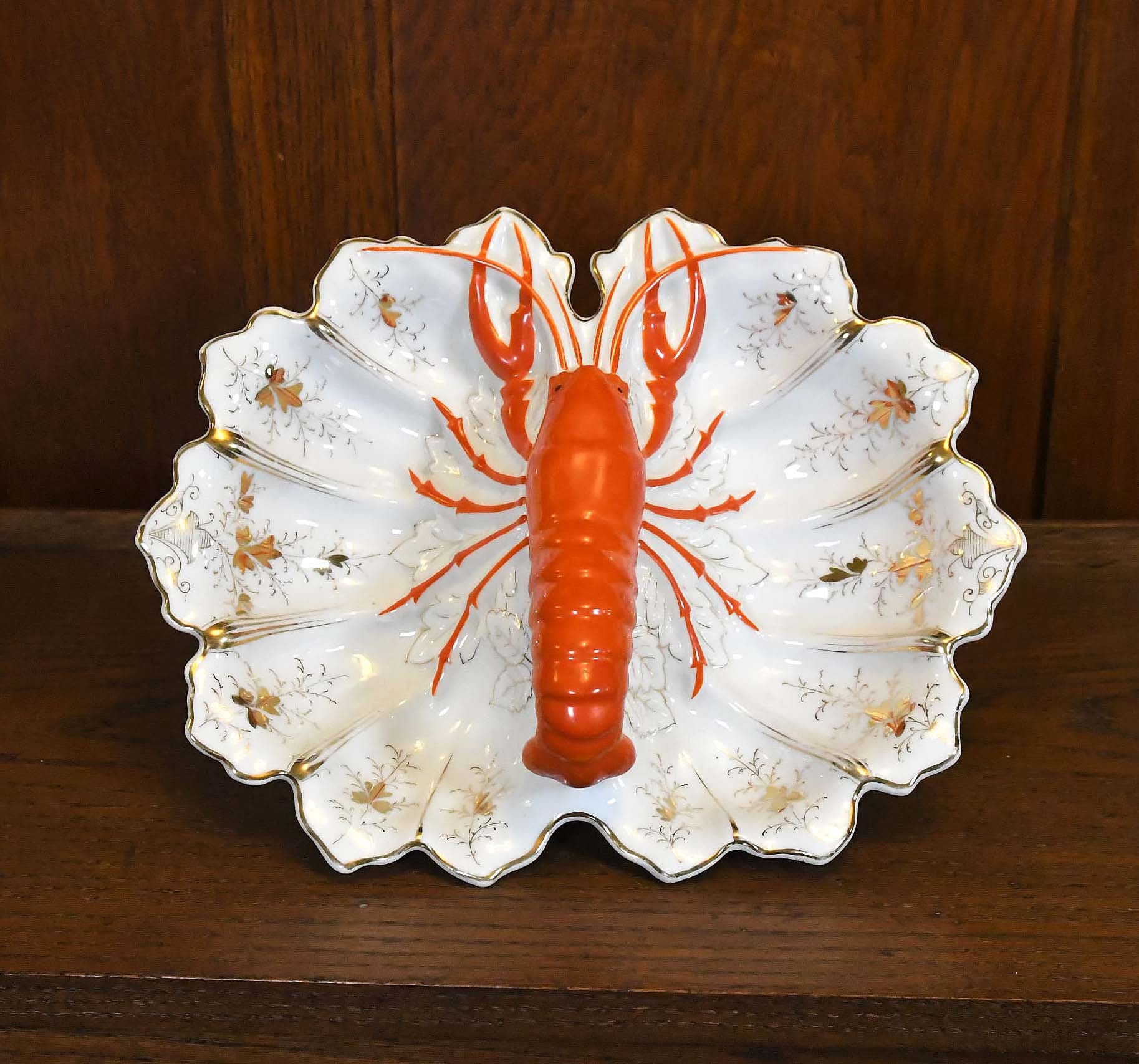 Large Victorian Porcelain Vintage Figural Lobster Serving Platter Made ...