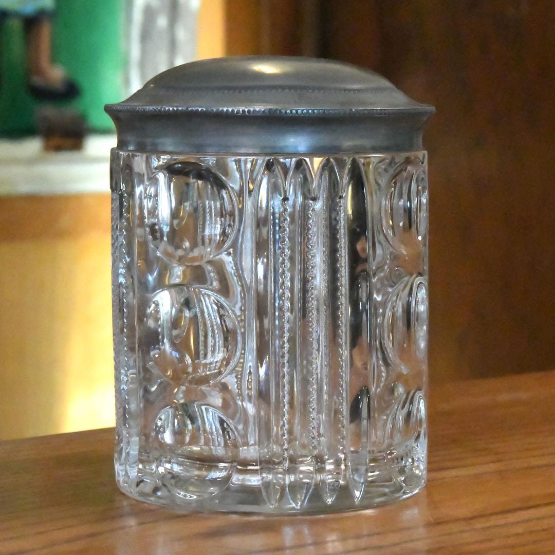 Vintage Glass Cigar Humidor With Silver Plated Engraved Cigars Lid - Etsy